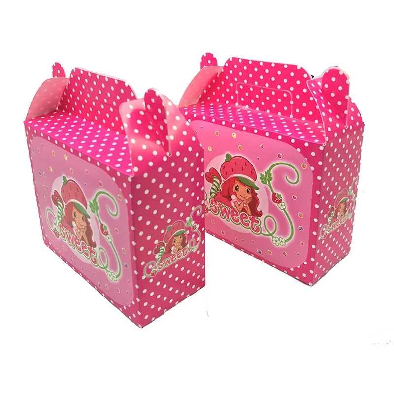 6pcs/pack Strawberry candy boxes birthday party decorations Strawberry ...