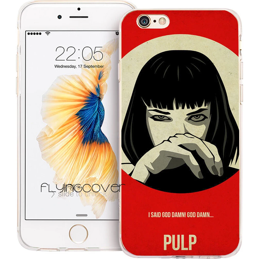 Coque Capa Pulp Fiction Mia Clear Soft Silicone Phone Cases for iPhone ...