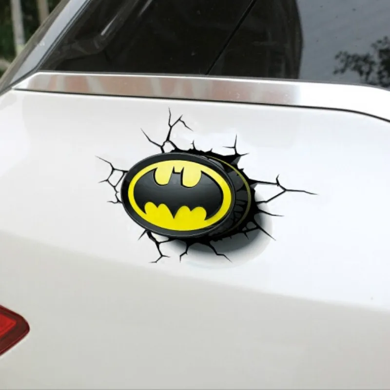 MR TEA Super Hero Series Stickers Decals 3D Broken Car stickers Bat ...