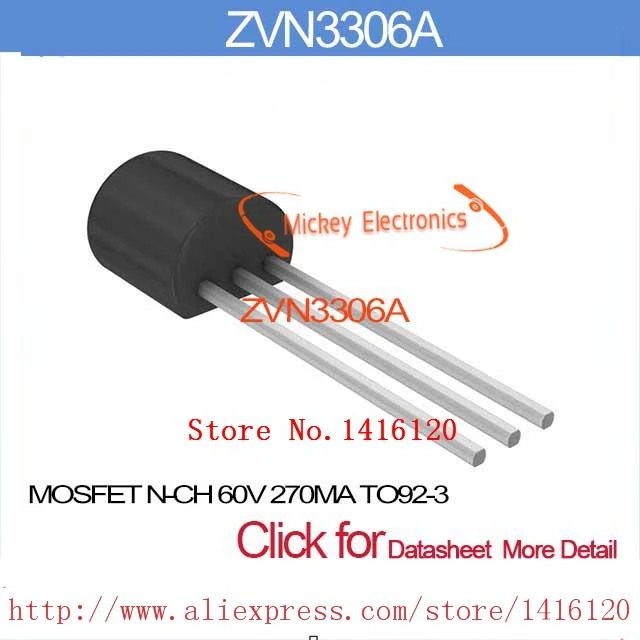 Zvn3306a MOSFET N CH 60 V 270MA TO92 3 ZVN3306A 3306 ZVN3306 comercio ...
