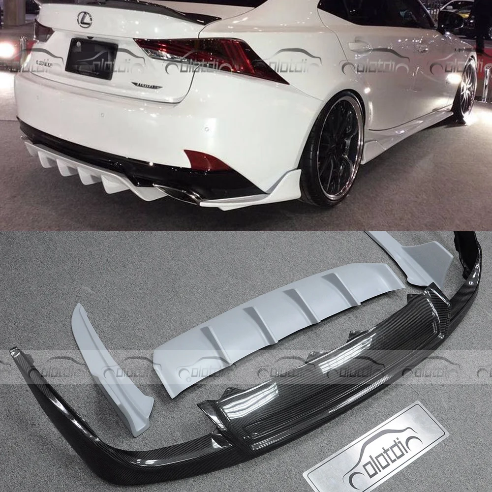 Car Styling Carbon Fiber + ABS Rear Lip Bumper Corner Splitter Diffuser ...