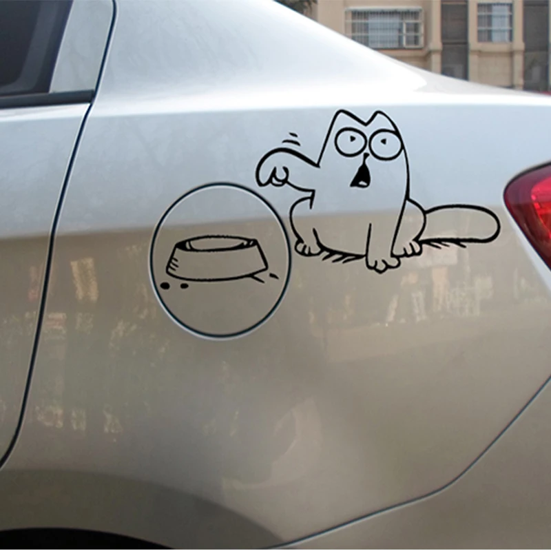 Simon's Bowl Cat Vinyl Decal Hungry "Feed Me!" Funny Car Window Sticker ...
