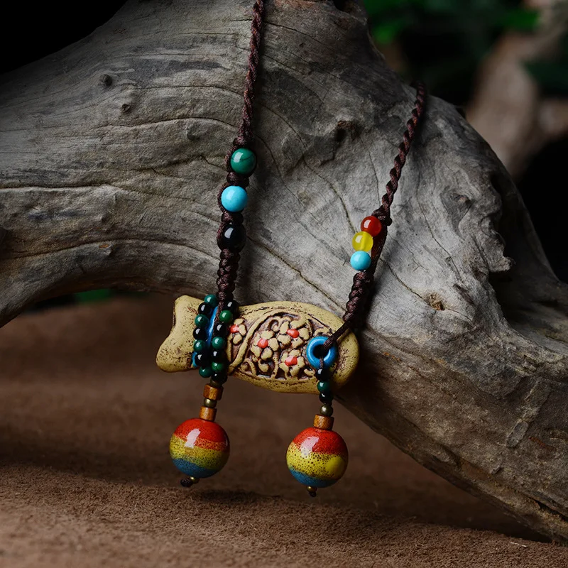 FREE SHIPPING Unique Fish Pendant Original Tribal Jewelry Necklace FREE SHIPPING Unique Fish Pendant Original Tribal Jewelry Necklace
