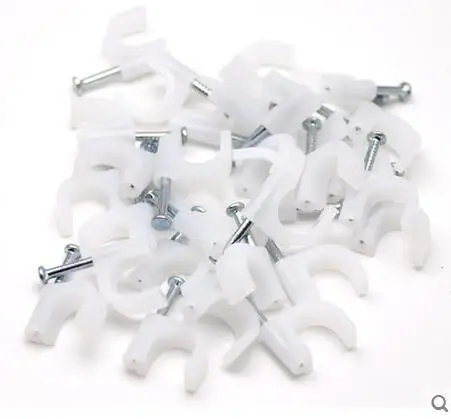 100pcs wholesale U round plastic steel nail wire clamp closed network ...
