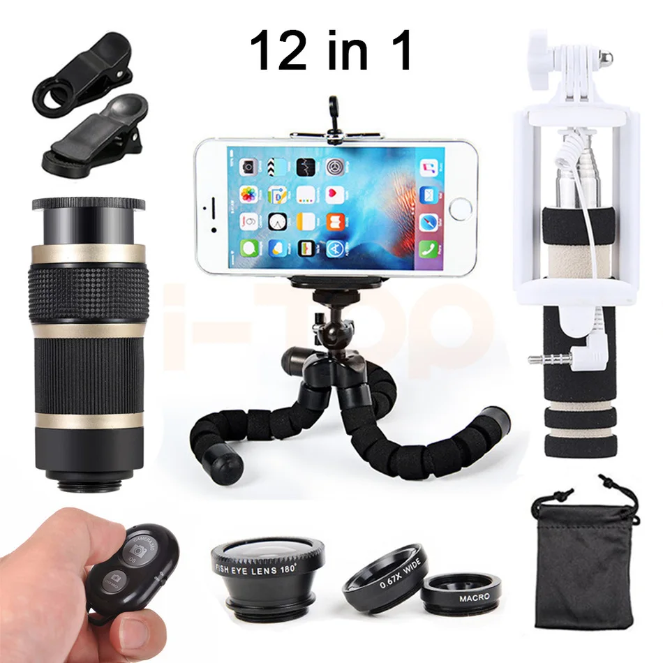 New Lensa Kamera Kit 8X Zoom Lensa Tele Untuk iPhone 5 6 7 8 Ditambah ...