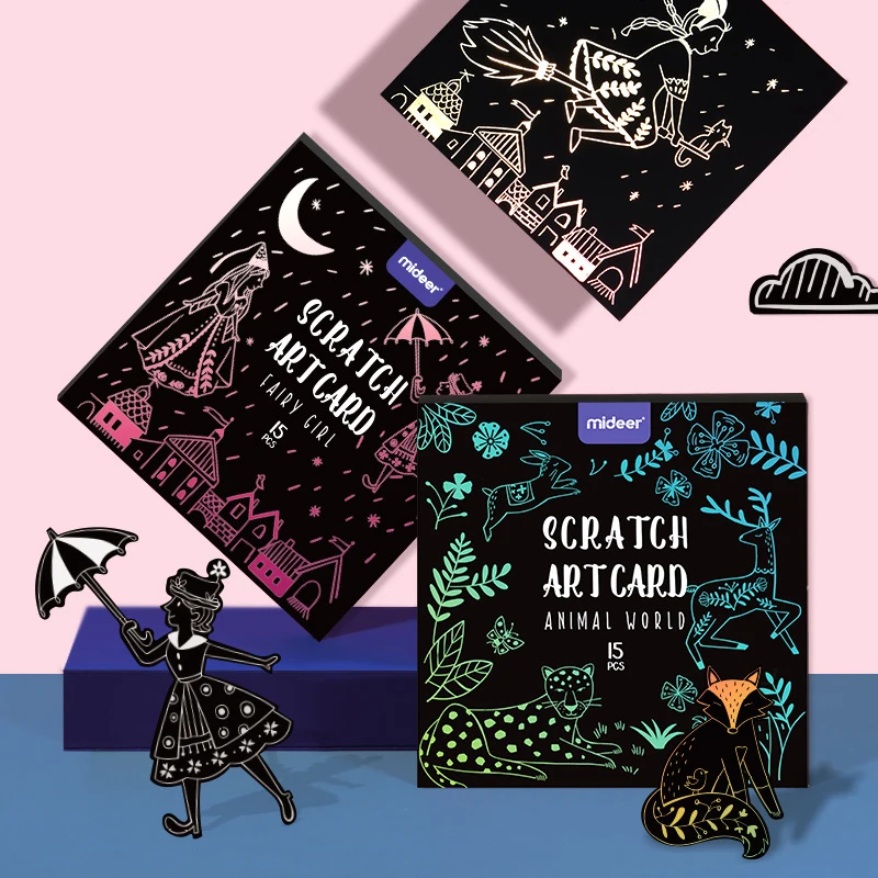 Scratch art Fantasy of flowers and animals Japanese Craft Book scratch ...