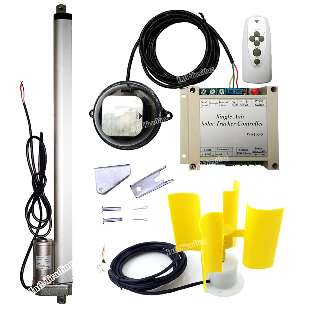 Complete Single Axis Sunlight Track 16" Linear Actuator 12V DC Motor ...