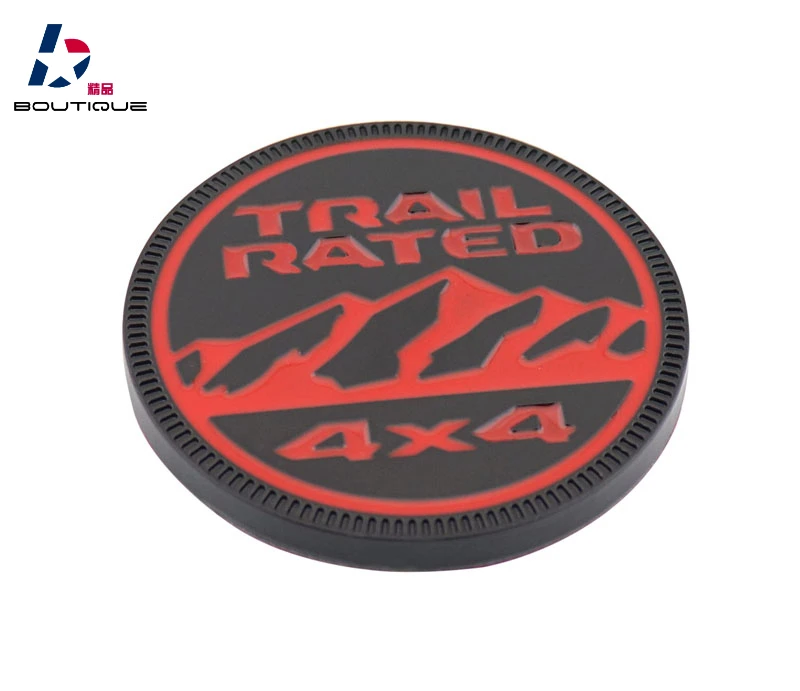 Black Red Trail Rated 4X4 Mountain for WRANGLER JL RUBICON Emblem Badge ...