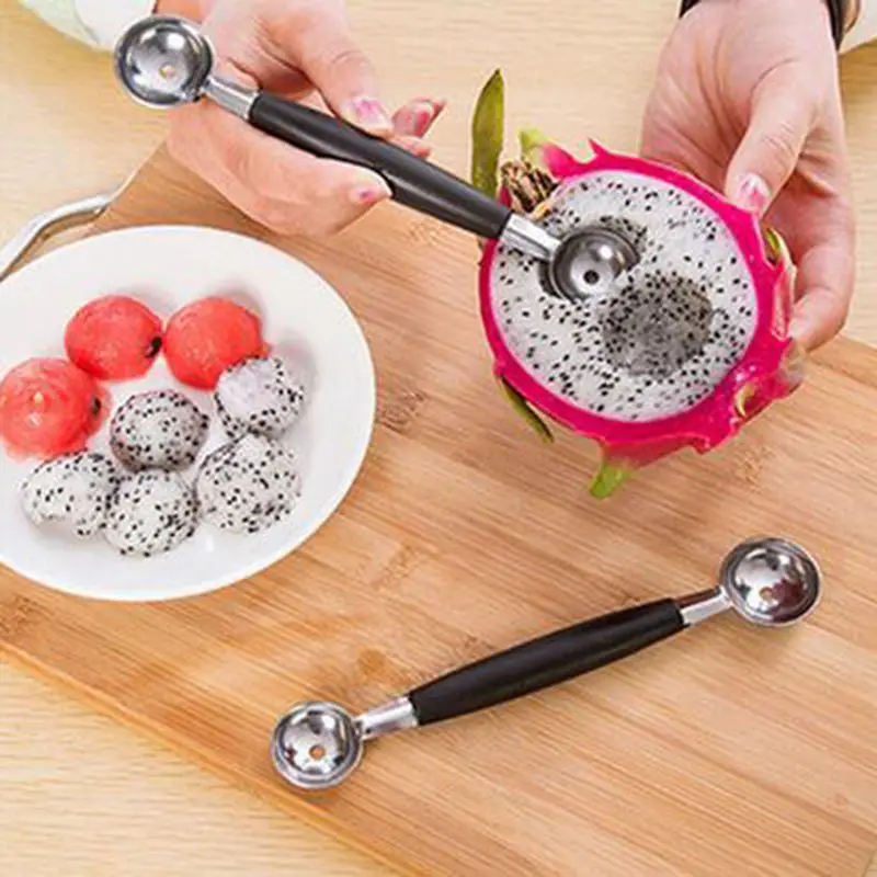 1pc high quality Stainless Steel Double headed fruit digging spoon ...
