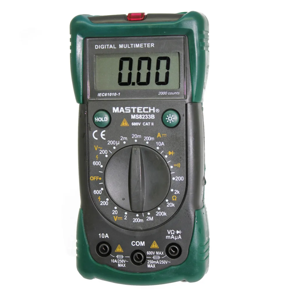 Mastech multímetro digital ms8233b, + detector de tensão ac sem contato, diodo, 19 faixas ...