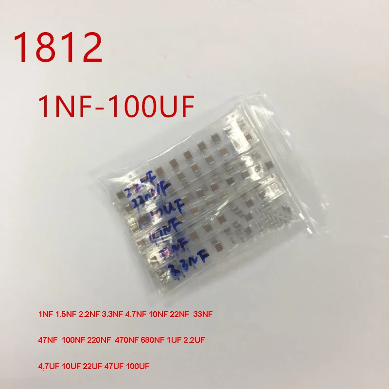 Free-Shipping-100pc-capacitor-set-1812-1NF-100UF-capacitor-assortment ...