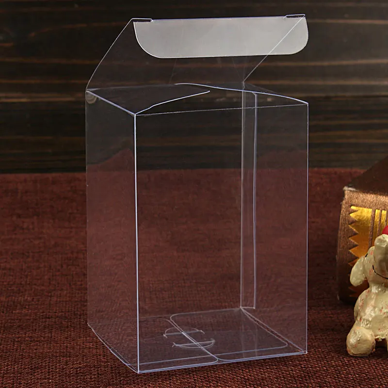FREE SHIPPING 100PCS 7 X 7X 10 CM Clear PVC Candy Boxes,Wedding Favor ...