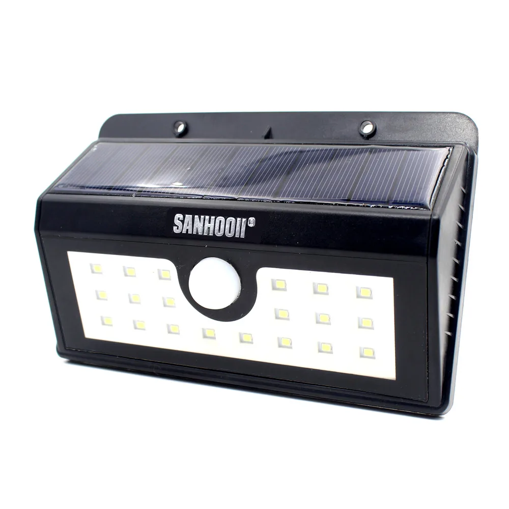 Fashion Black 20 LED Solar Light PIR Human Body Motion Sensor 3Mode ...