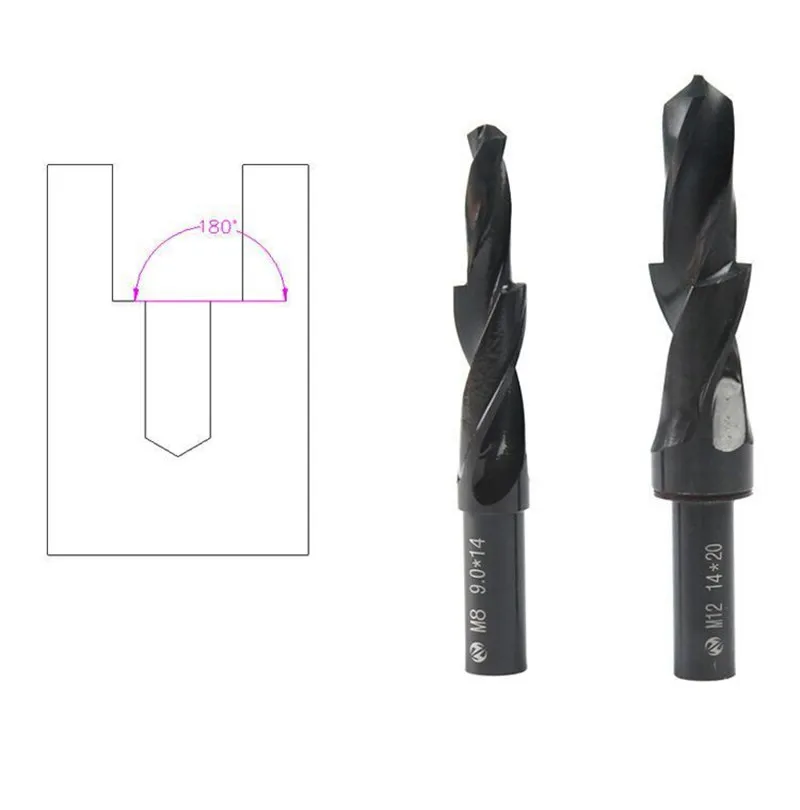 M5 180 Degree Straight Shank Stepped Drill 5 5mm Down To 9 5mm Drill M5 180 Degree Straight Shank Stepped Drill 5 5mm Down To 9 5mm Drill