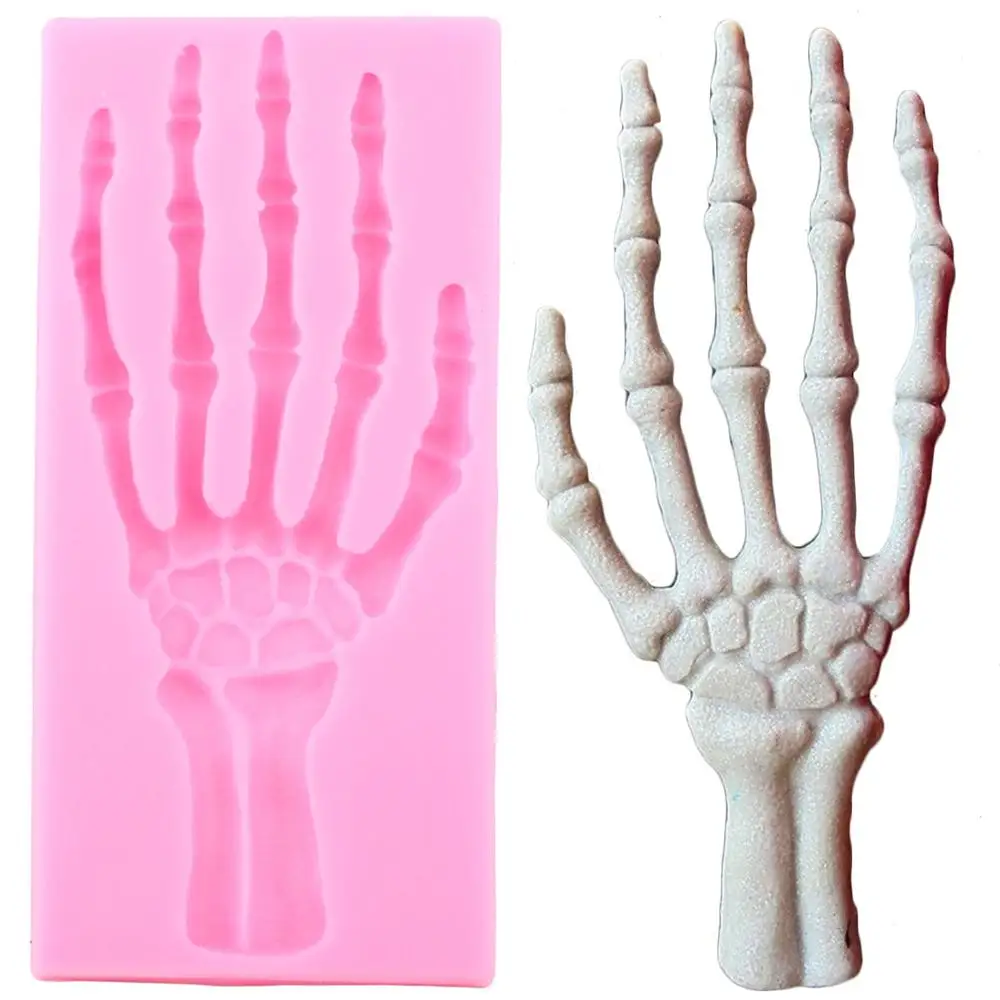 Halloween Hand Skeleton Silicone Molds DIY Baking Party Fondant Cake ...