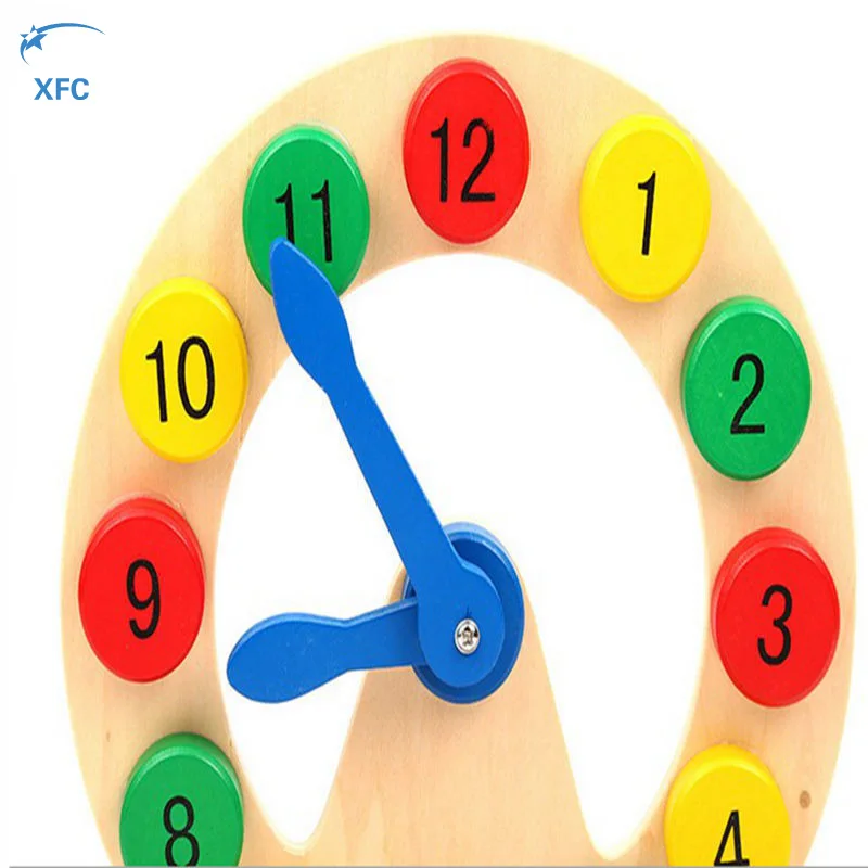 Wooden Digital Geometry Clock Toy Children Kids Montessori Early ...