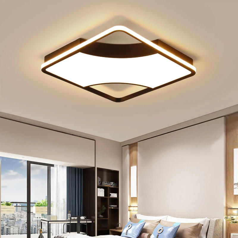 Simple modern style home led ceiling lamp square creative personality ...