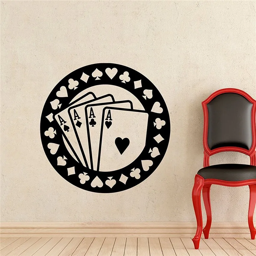 Wall Sticker Ace Poker Game Room Casino Poker Game Card Nursery Art ...