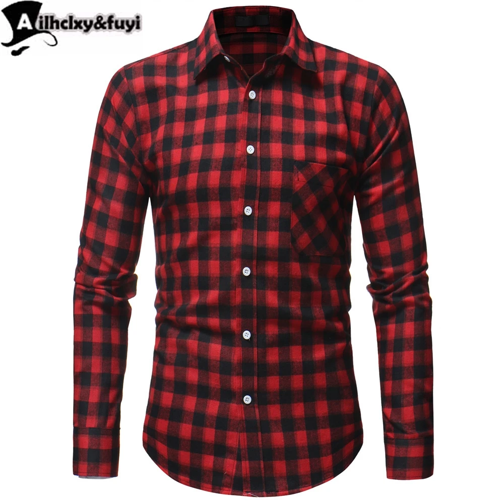 Красная рубашка в клетку мужская - фото 2024 года