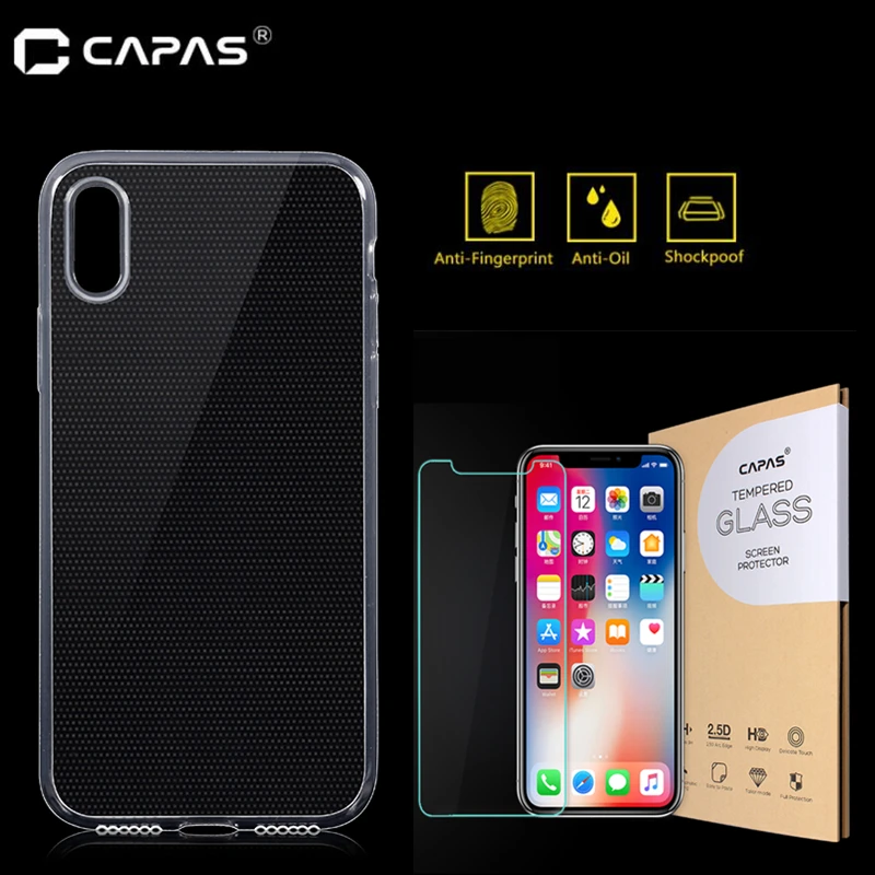 CAPAS Para o iphone X Case + Vidro Temperado Para o iphone 10 X Caixa ...