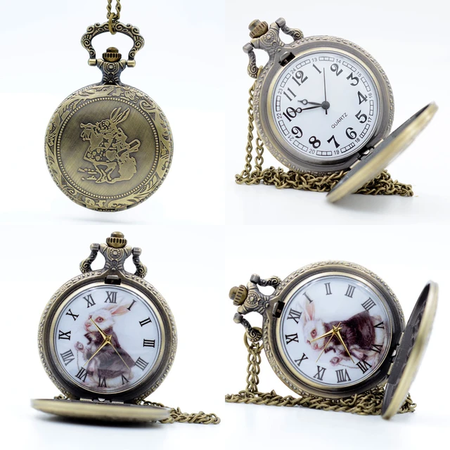 Alice In Wonderland White Rabbit Pocket Watch