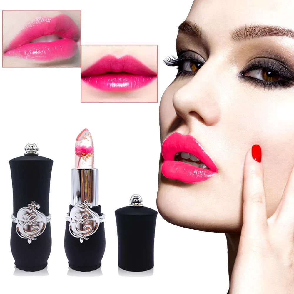New 2018 6pcs Set Makeup Bright Flower Crystal Jelly Lipstick Sexy Long