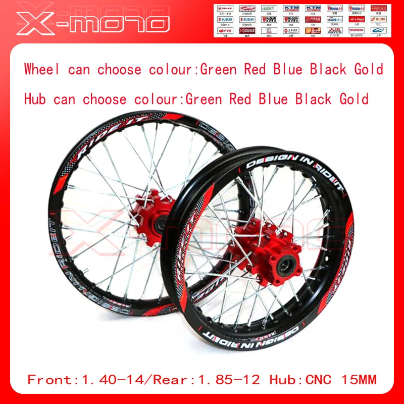 15mm dianteiro 1.60 14 traseiro 1.85 12 polegadas aro da roda de liga ...