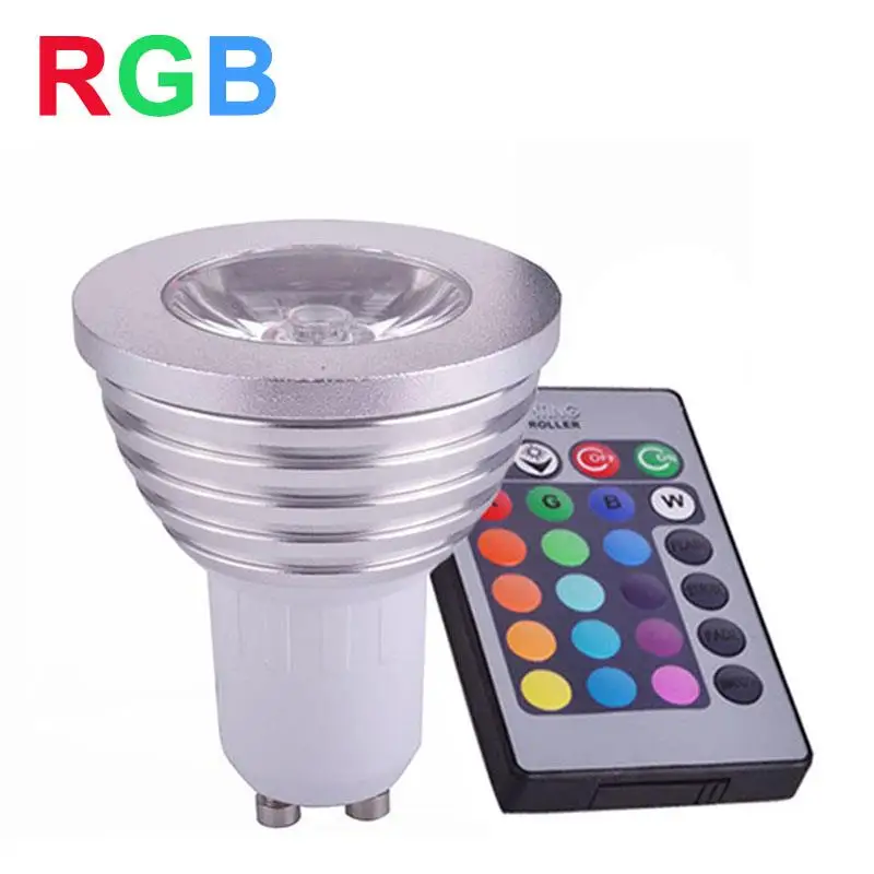 RGB LED Lamp Spotlight 4W GU10 LED RGB Light 85 265V LED Bulb High ...