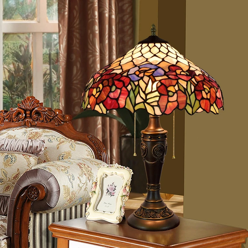 Eusolis 16 inch Mosaic Crystal Table Lamp Stained Glass Lamparas De ...