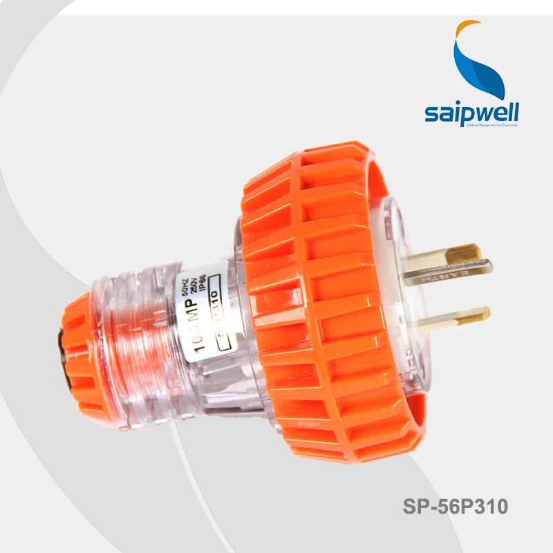 IP66 250V 10A 3P Saip/Saipwell High Quality Industrial Plugs Connectors ...