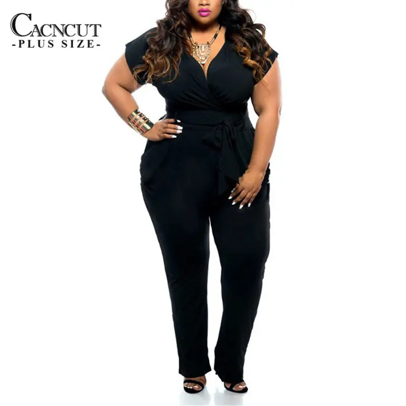 2018 Plus Size Sexy Bodycon Jumpsuits Rompers Women Casual Solid Show