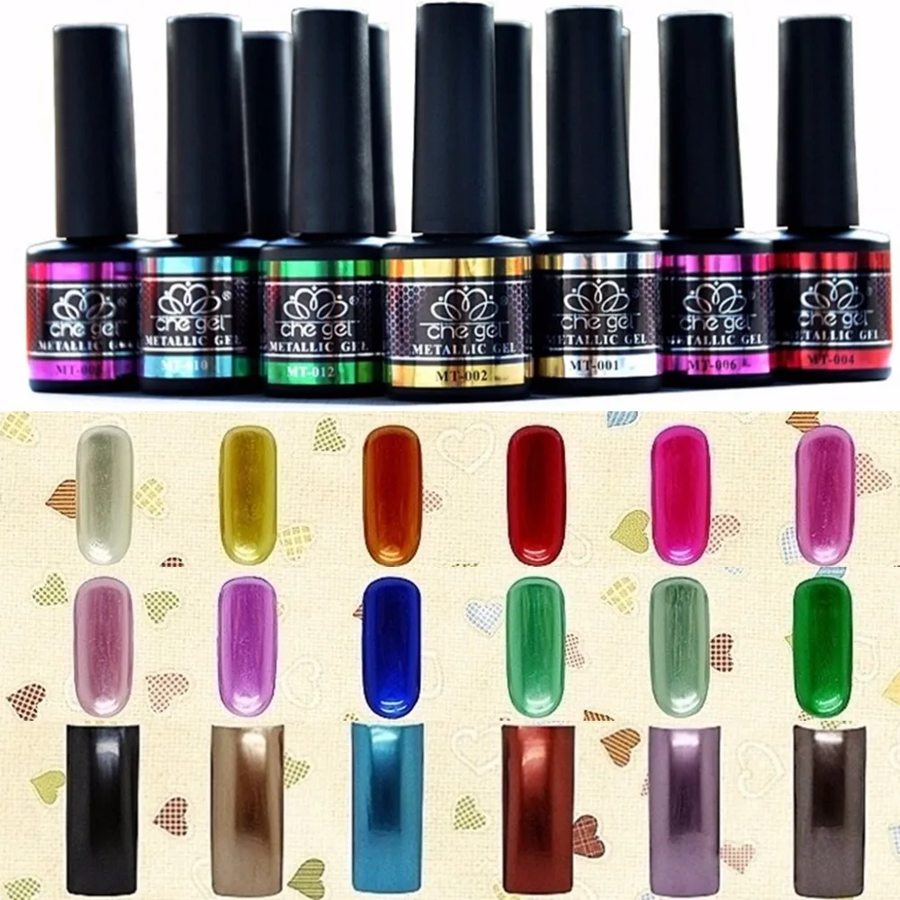 che gel 21pcs 18 Colors metal mirror nail polish manicure supplies ...