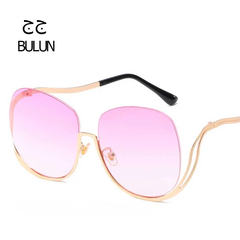 BULUN Brand Design Women Oversized Sunglasses New Lady Rimless Ocean ...