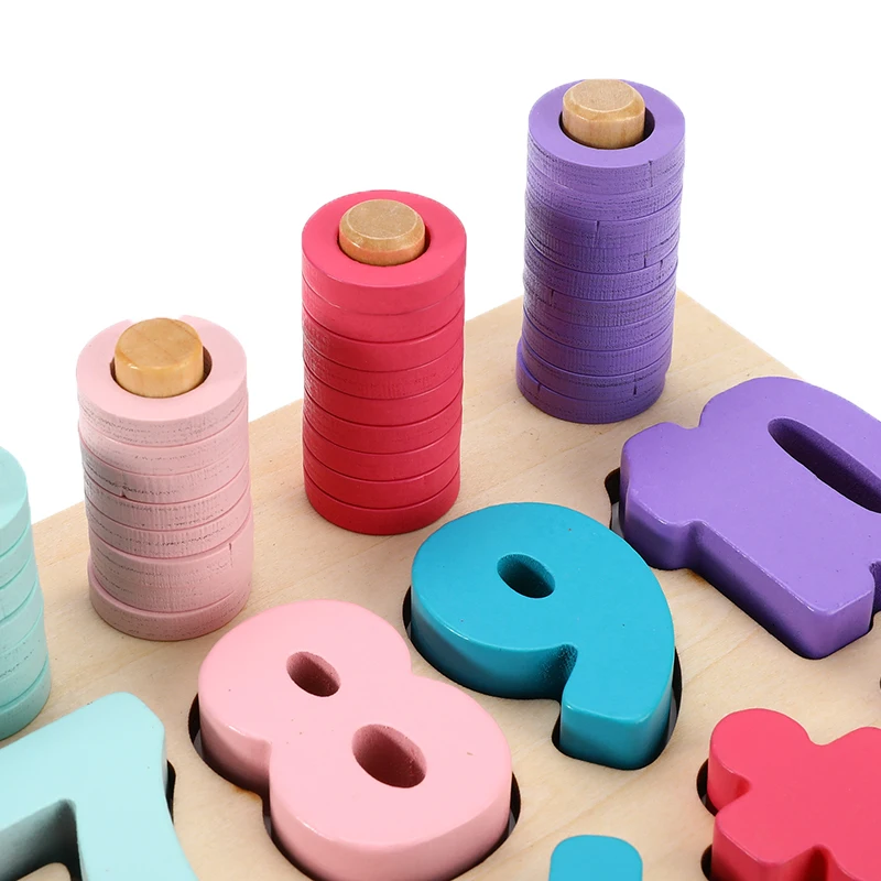 Preschool Education Wooden Montessori Toys Geometric Shapes Counting ...