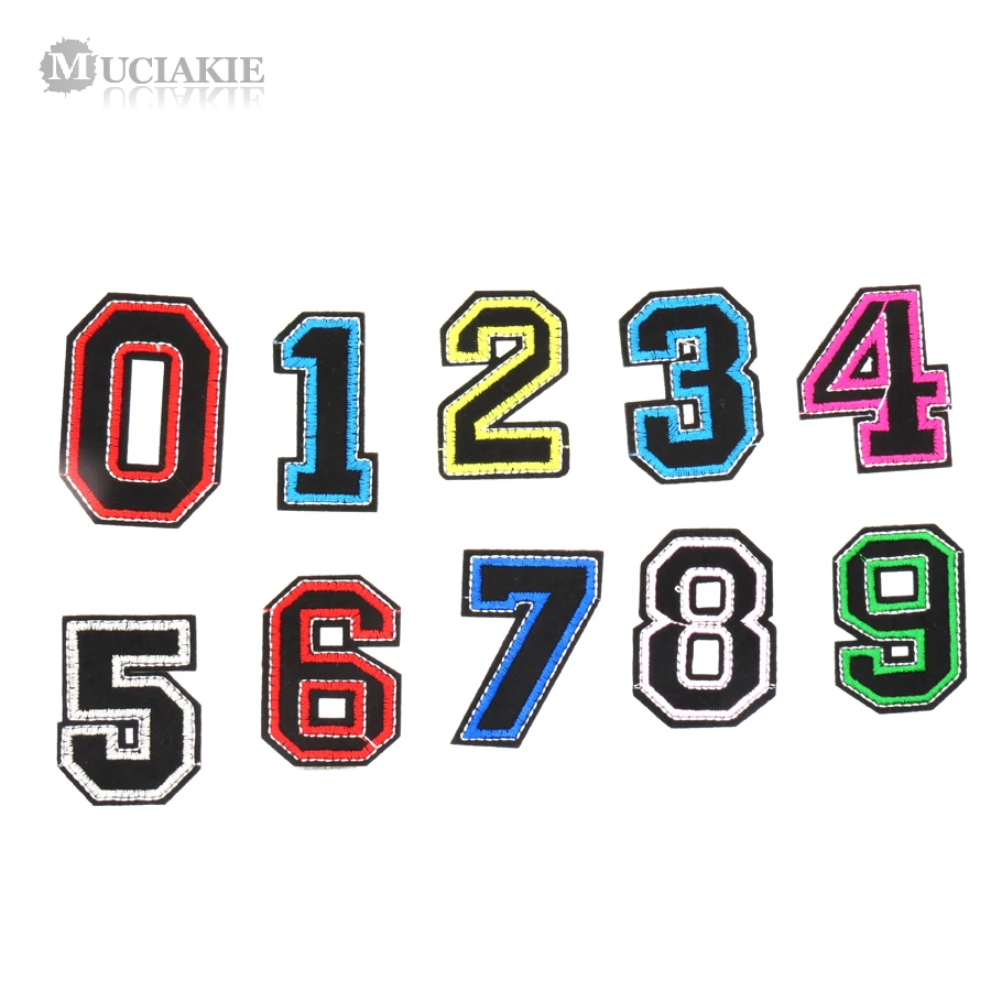 MUCIAKIE 1PC Figure 0 9 Colorful Numbers Patch with Embroidery Cloth ...
