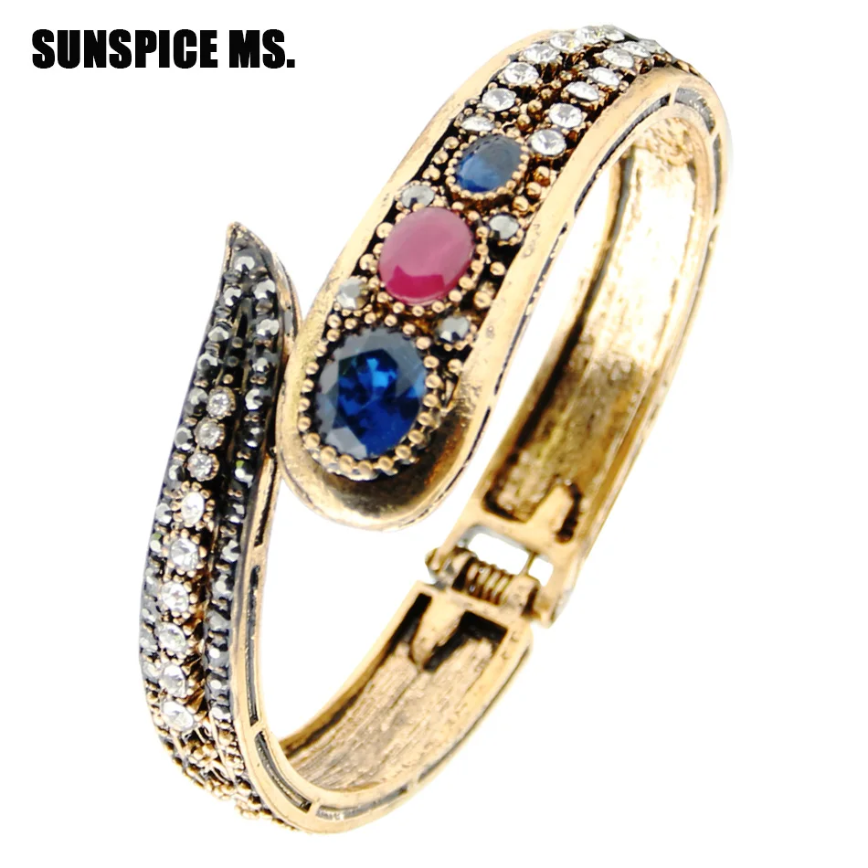 Wholesale Turkish Women Willow Bangles Bracelets Antique Gold Color ...