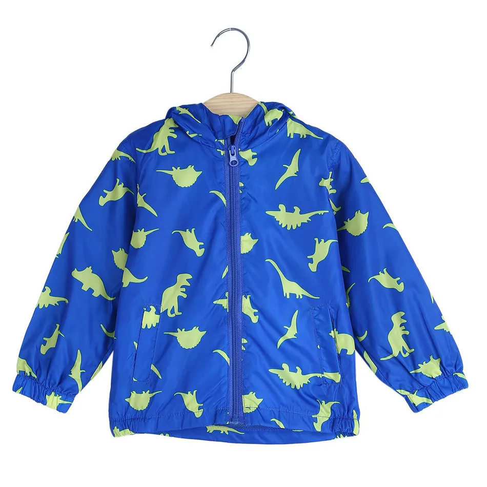 Trendy Fashion Boys Jackets Cartoon Dinosaur Printed Long Sleeve Spring Autumn Outerwear Hooded ...