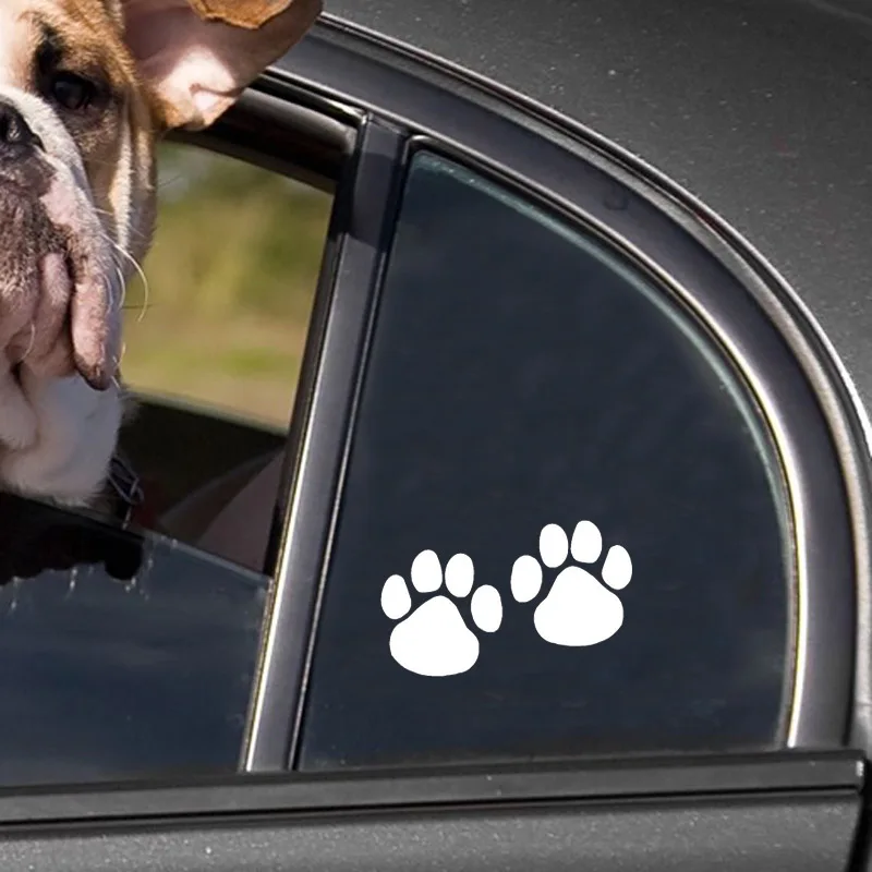YJZT 10.2*6.4CM Cat And Dog Paw Print Car Styling Decoration Decal ...