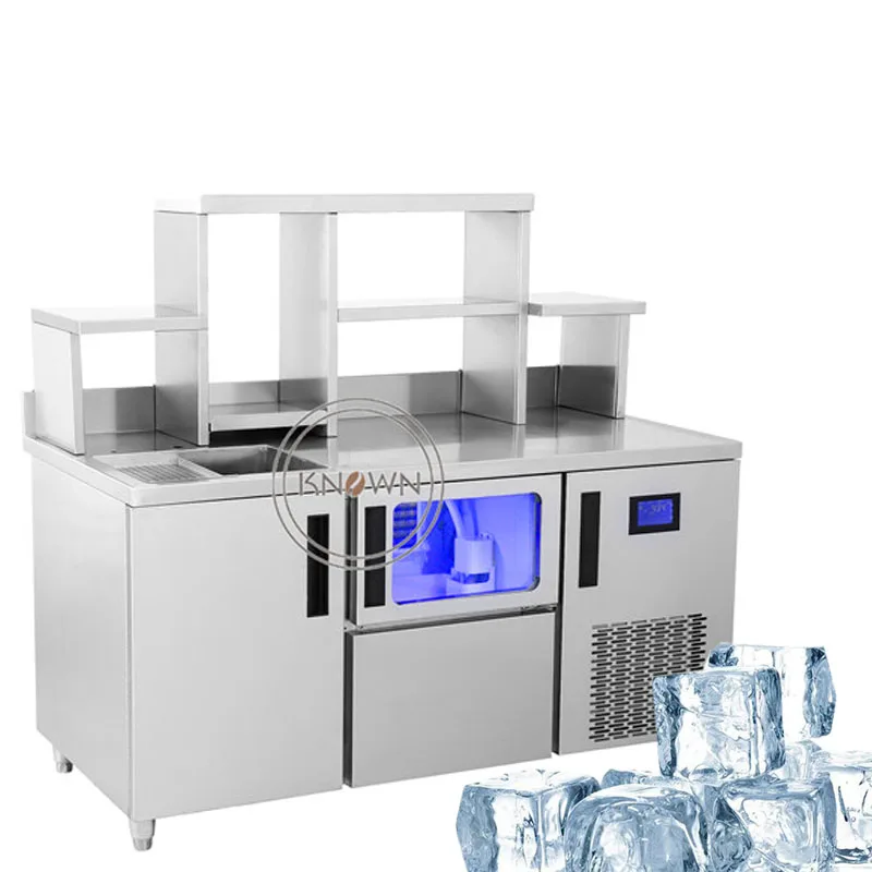 1800mm-Length-Kitchen-Working-Table-Workbench-With-Two-Ice-Maker-Ice ...