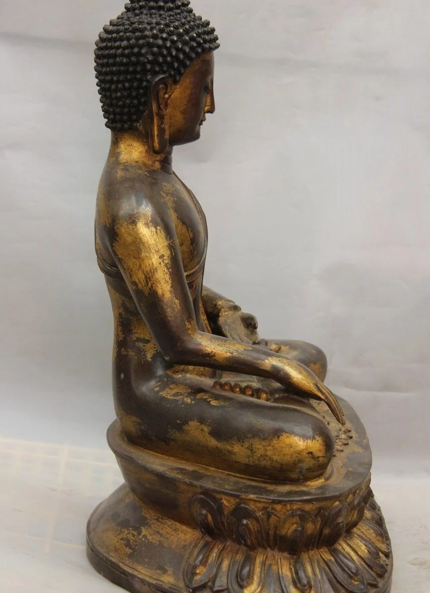 Tibet Buddhism Bronze Copper Temple Classic Refined Sakyamuni Buddha ...