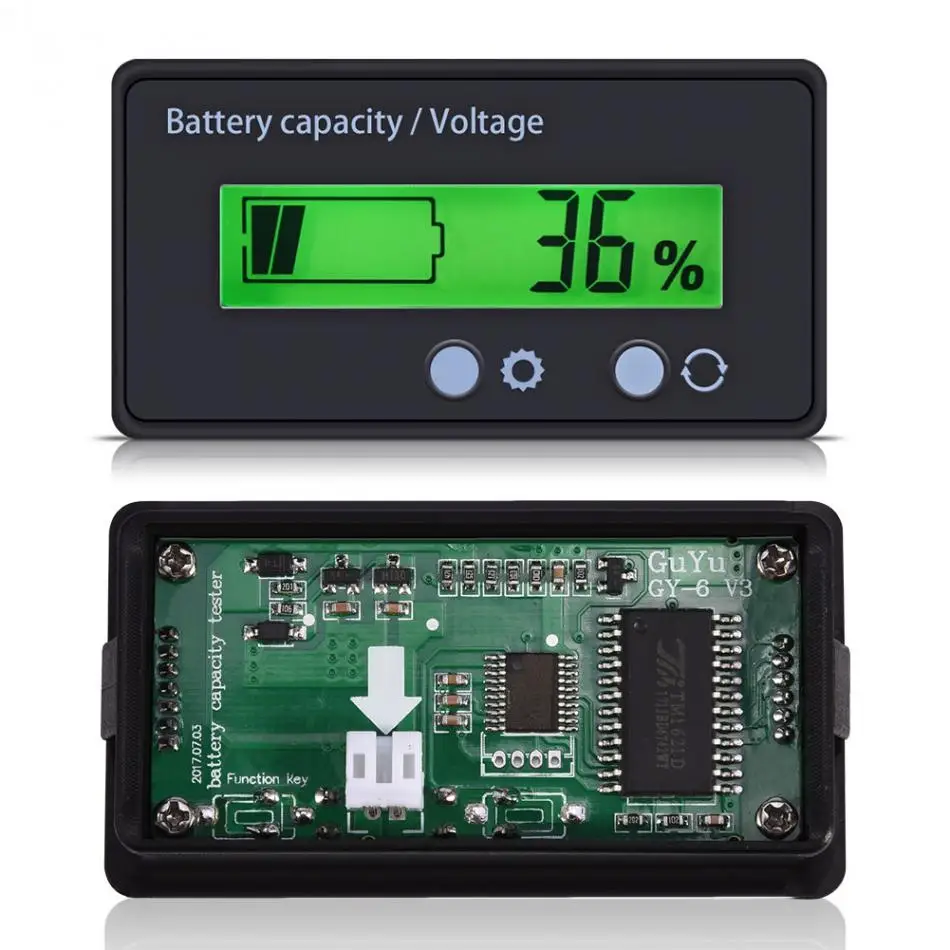 LCD Display Backlit Universal Battery Capacity Voltage Meter Tester ...