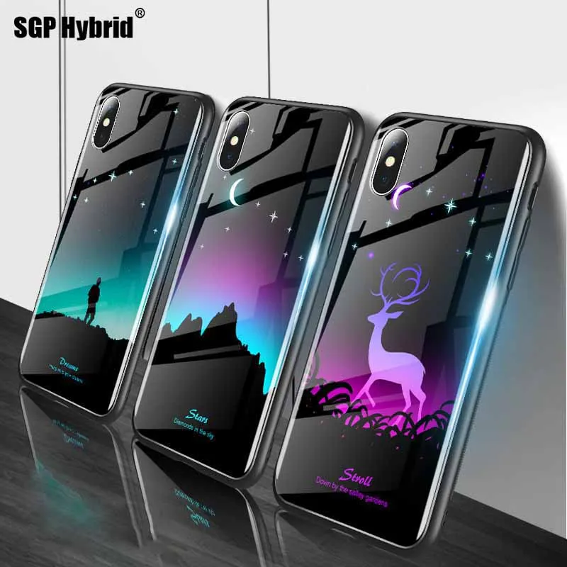 Luminous-Back-Tempered-Glass-Case-for-iPhone-XR-X-XS-Max-Luxury-Slim ...