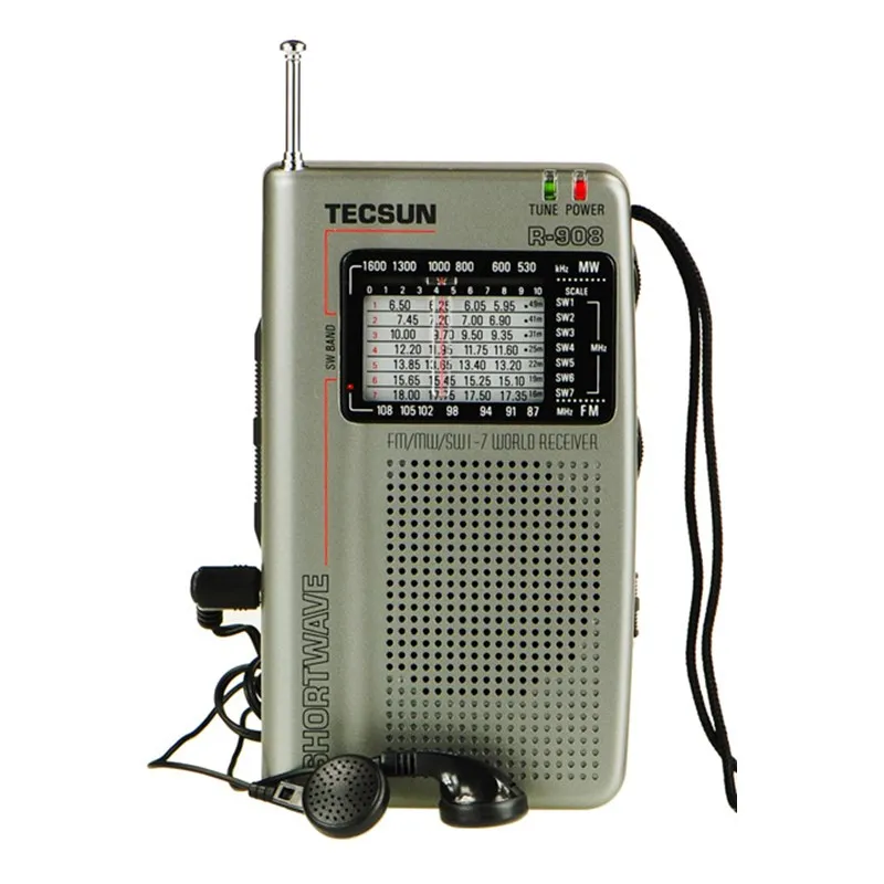 원래 TECSUN R 908 AM/FM/SM/MW (11 밴드) 멀티 밴드 라디오 수신기 방송 내장 스피커 라디오 수신기 ...