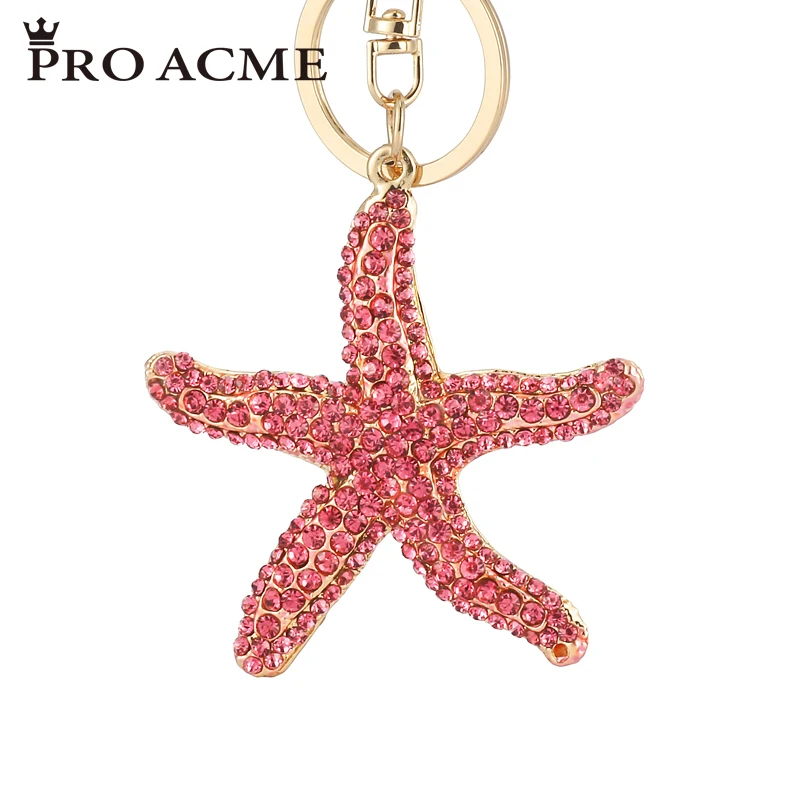 Pro Acme Full Crystal Starfish Keychains Key Ring for Women Handbag ...