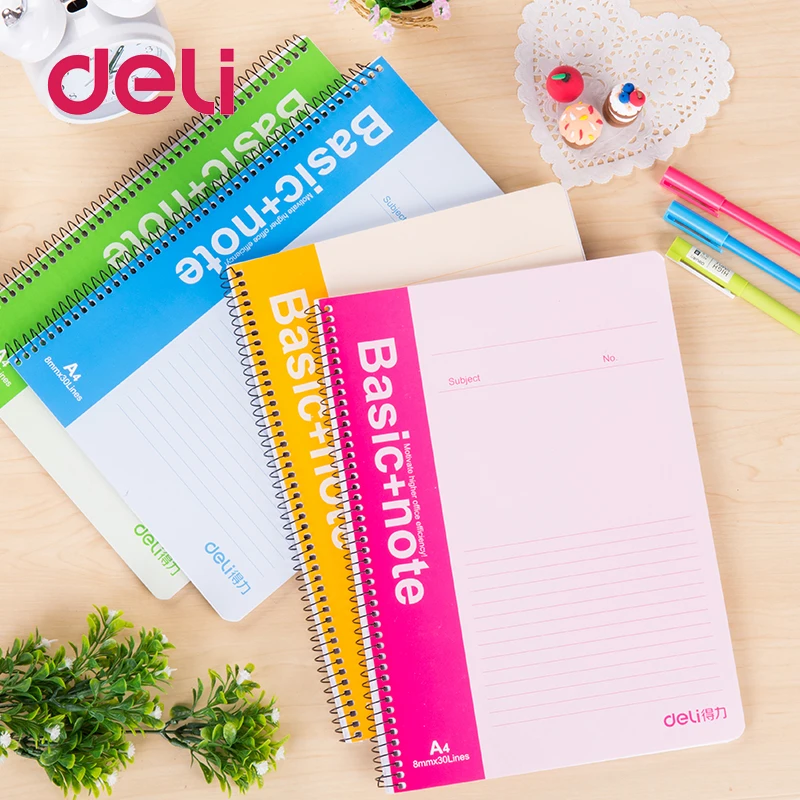 Deli 1pcs A4 Spiral Notebook 60 Sheets School Study Diary Journal Soft ...