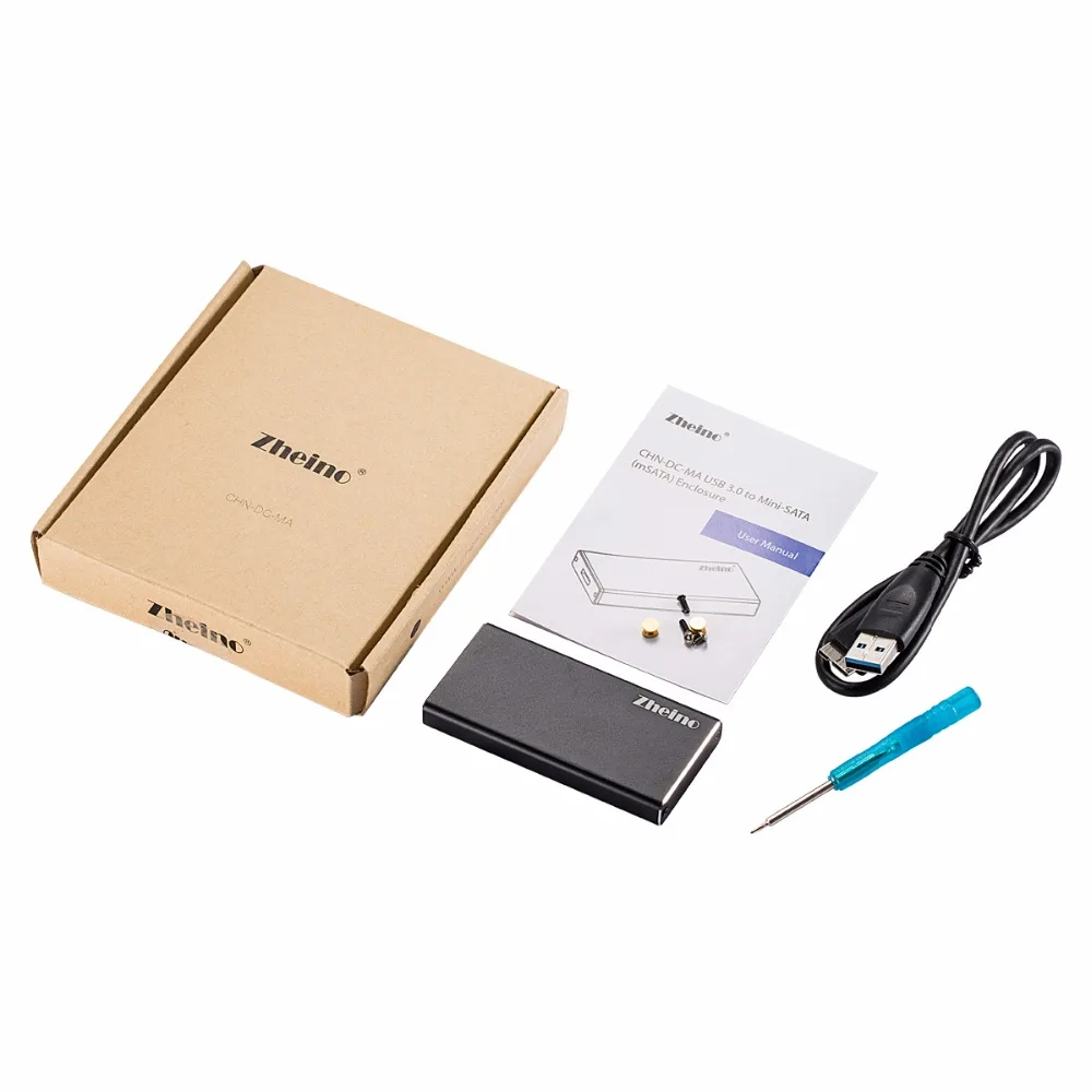 Zheino USB 3.0 mSATA Case Aluminum External SSD Enclosure Case with USB ... Zheino USB 3.0 mSATA Case Aluminum External SSD Enclosure Case with USB ...