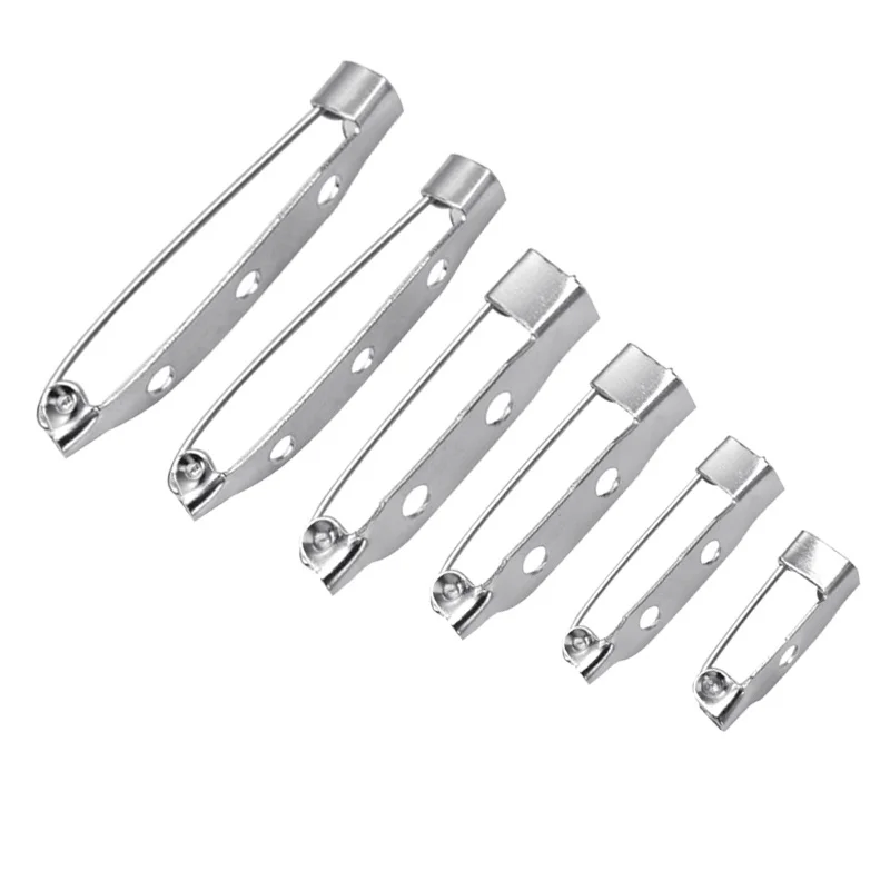 50PCS Iron Tone Safety Brooch Back Safety Catch Bar Pins Jewelry ...