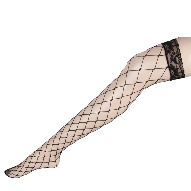 Womens Sexy Lace Top Mesh Hollow Out High Thigh Stockings Pantyhose Elastic Long Stocking In