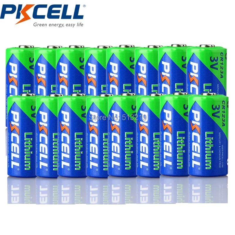 16Pcs*PKCELL CR17345 CR123A 123A 17345 1500mAh 3V Li ion Non ...