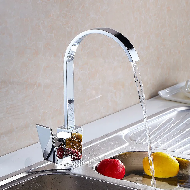 Chrome Brass Kitchen Faucet Square Kitchen Faucet Swan Kitchen Mixer ...